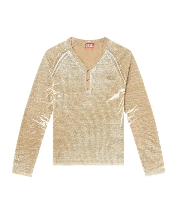 DIESEL® Henley Jumper With Faded Reverse Print