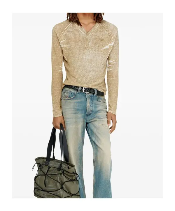 DIESEL® Henley Jumper With Faded Reverse Print