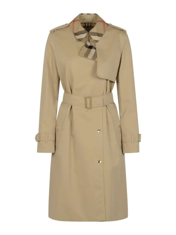 Burberry Checked Belted Waist Trench Coat