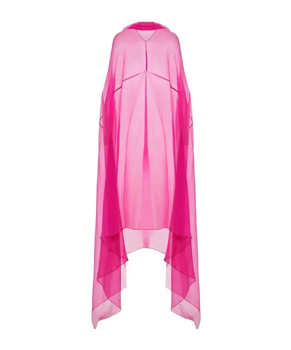 Dries Van Noten V-neck Draped Maxi Dress - Fuchsia