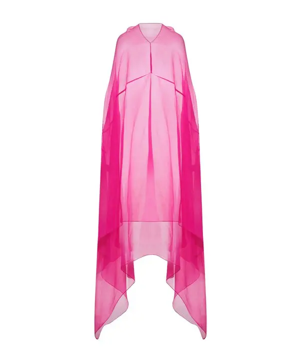 Dries Van Noten V-neck Draped Maxi Dress - Fuchsia