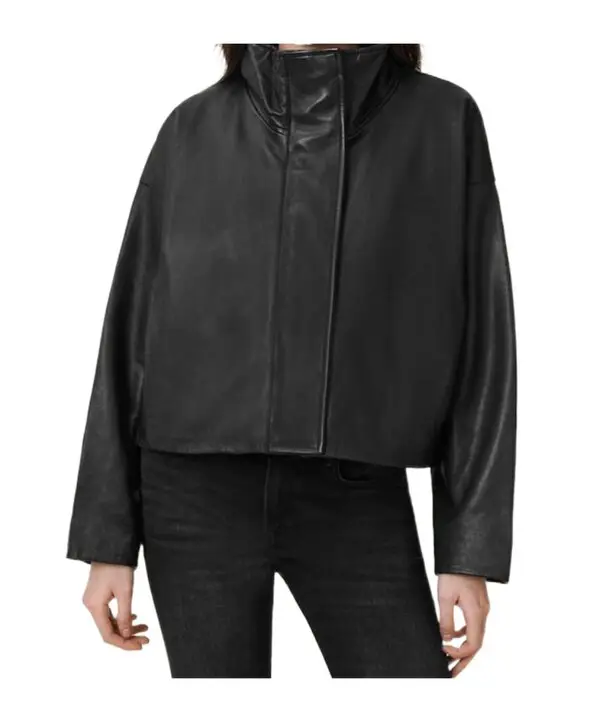 ALLSAINTS Ryder Leather Puffer Biker Jacket - Black