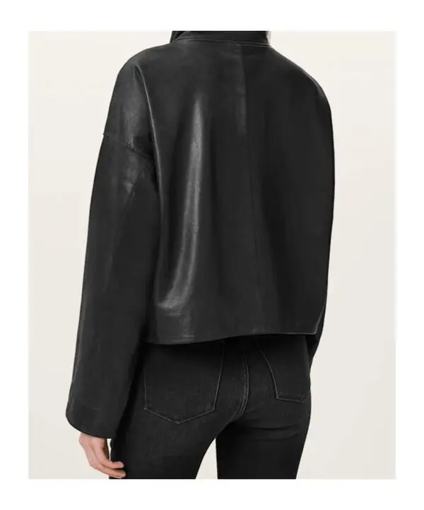 ALLSAINTS Ryder Leather Puffer Biker Jacket - Black