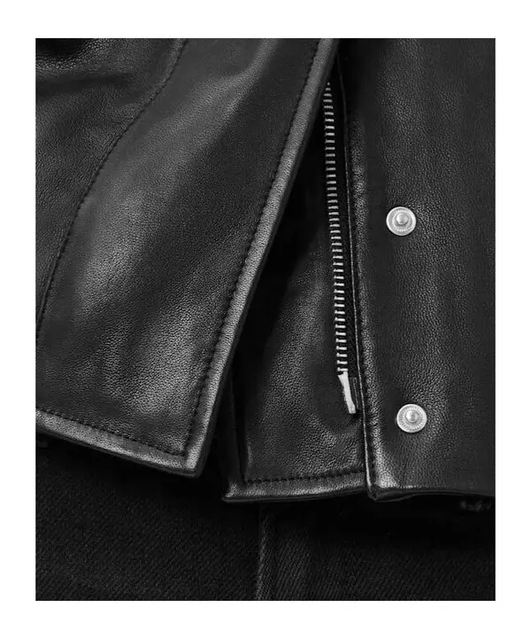 ALLSAINTS Ryder Leather Puffer Biker Jacket - Black