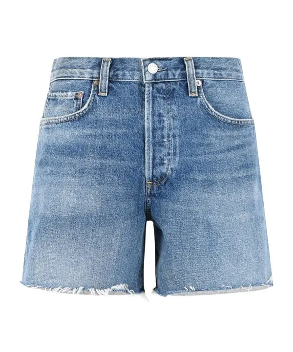 AGOLDE Nye Raw-hem Denim Shorts - Blue