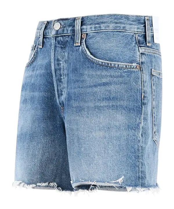 AGOLDE Nye Raw-hem Denim Shorts - Blue