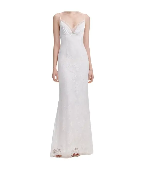 SELF-PORTRAIT Lace Embroidered Maxi Dress