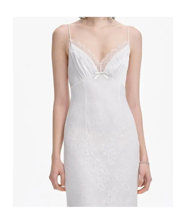SELF-PORTRAIT Lace Embroidered Maxi Dress