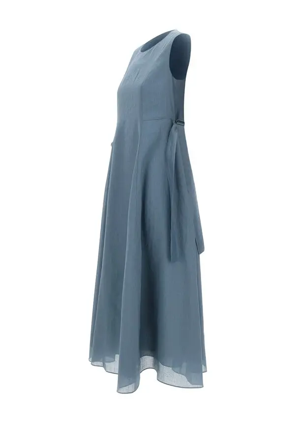 Max Mara Aquile Sleeveless Midi Dress - Sky-blue