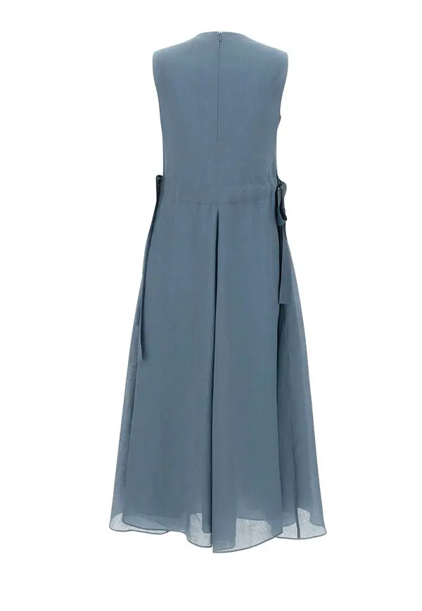 Max Mara Aquile Sleeveless Midi Dress - Sky-blue