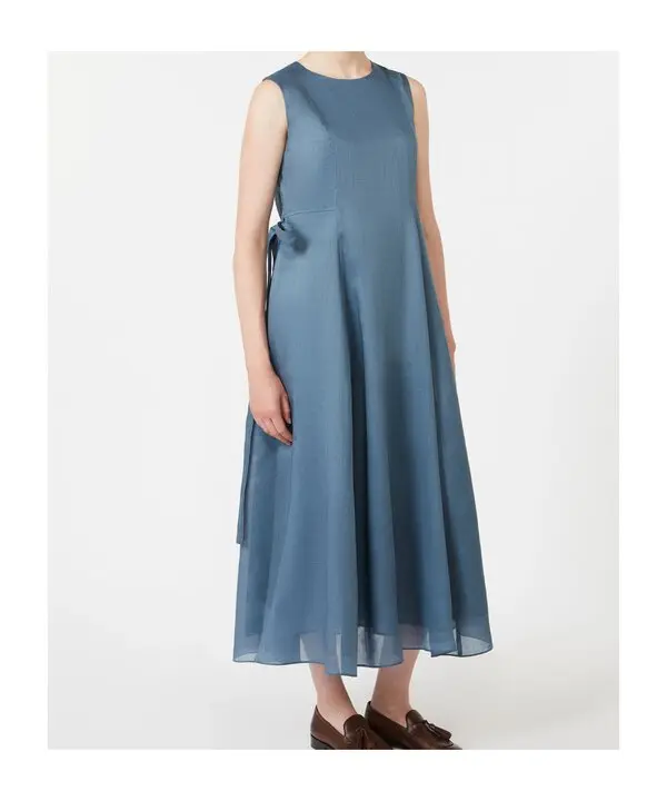 Max Mara Aquile Sleeveless Midi Dress - Sky-blue