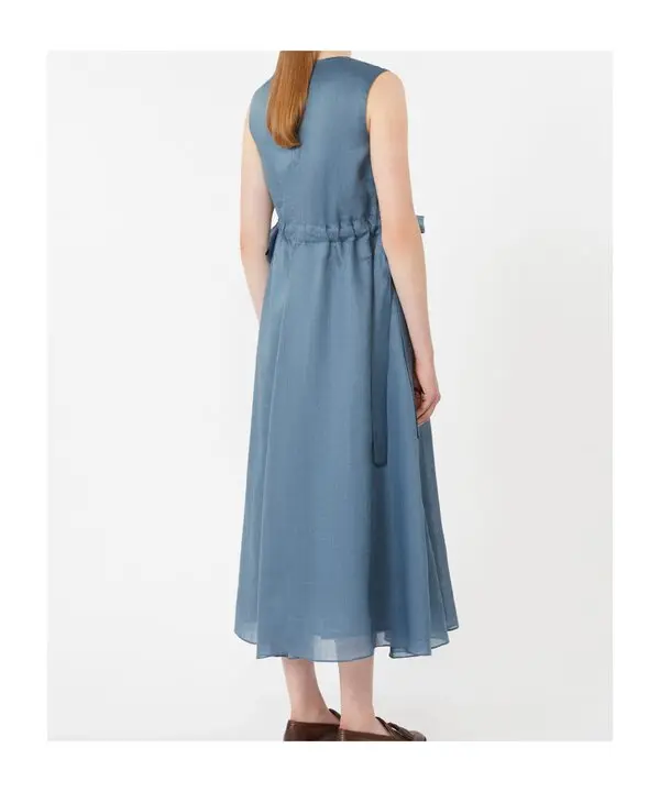 Max Mara Aquile Sleeveless Midi Dress - Sky-blue