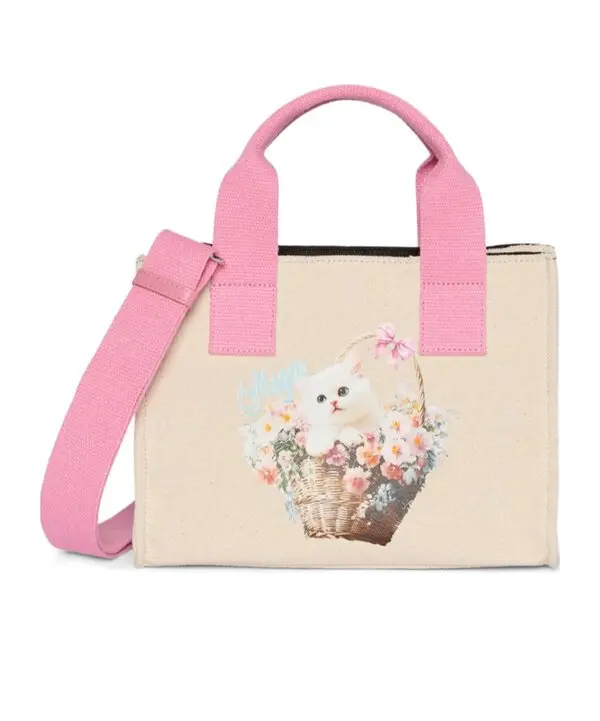 MSGM Small Printed Tote Bag - Beige
