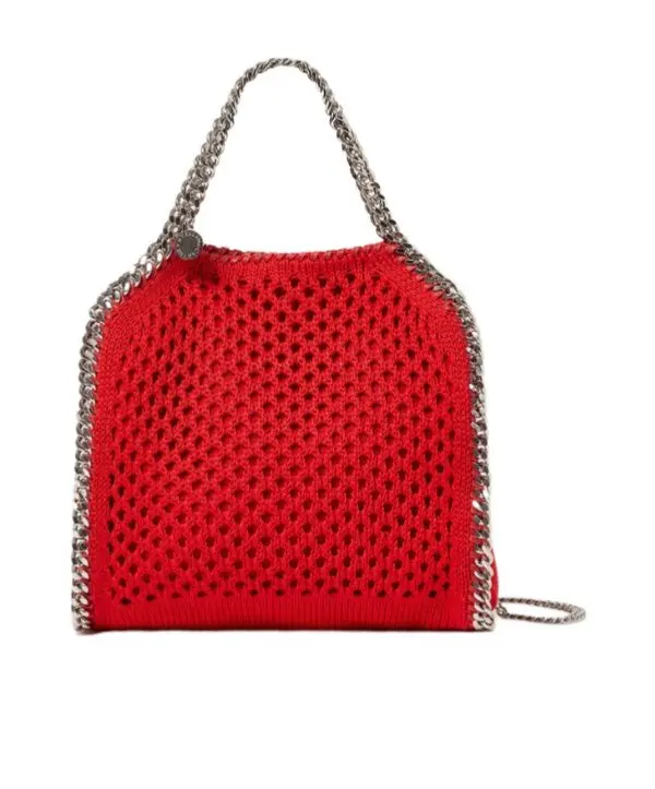 Stella McCartney Mini Falabella Mesh-knit Shoulder Bag - Lipstick Red