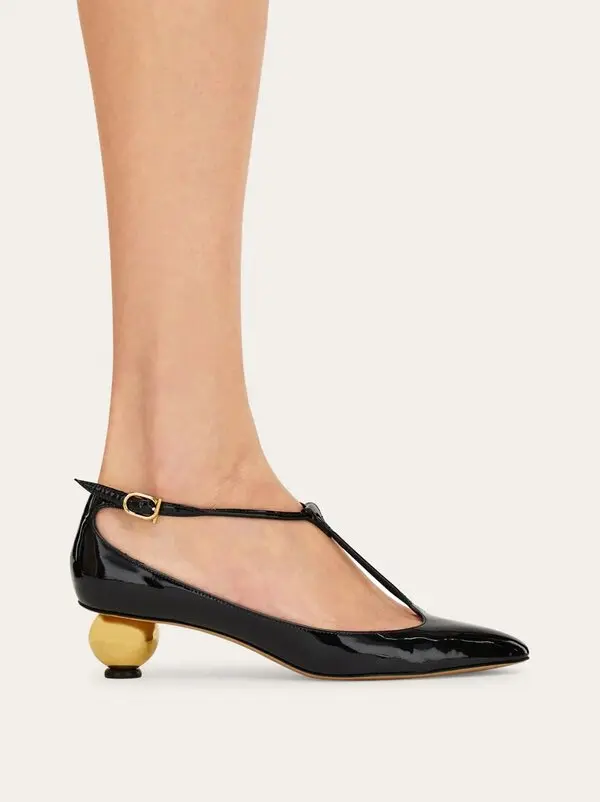 FERRAGAMO Spherical Heel T-strap Pumps