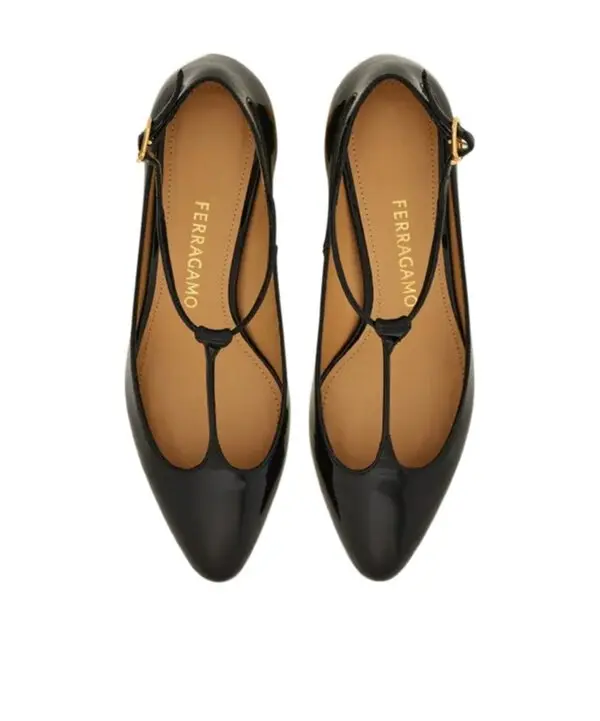 FERRAGAMO Spherical Heel T-strap Pumps