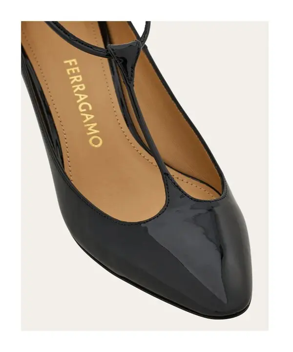 FERRAGAMO Spherical Heel T-strap Pumps