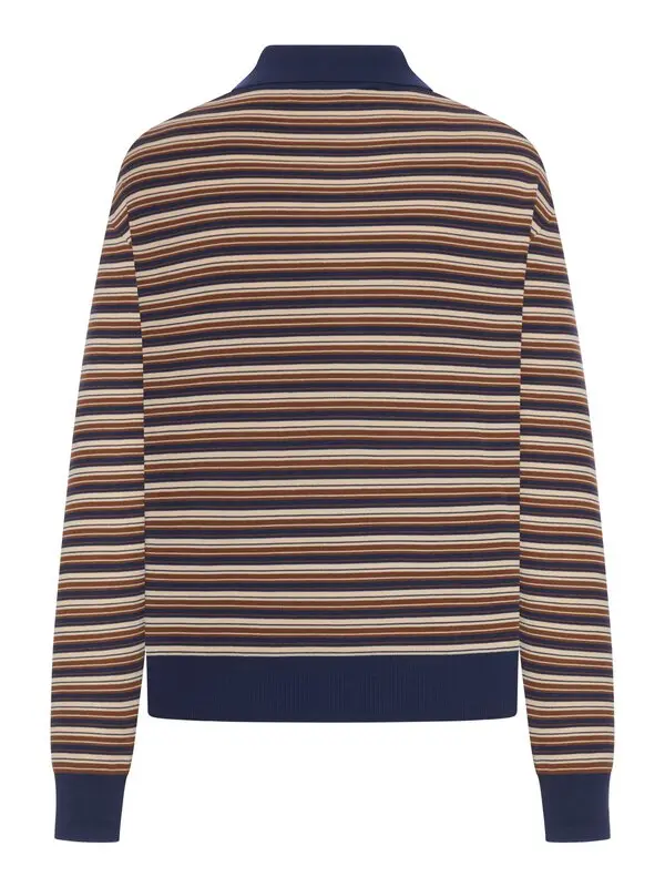 Miu Miu Striped Knitted Polo Shirt - F0627