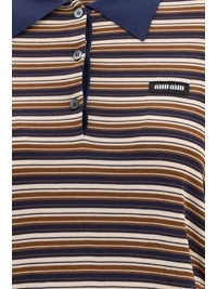 Miu Miu Striped Knitted Polo Shirt - F0627