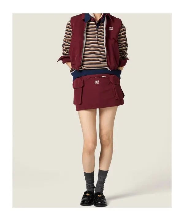 Miu Miu Striped Knitted Polo Shirt - F0627