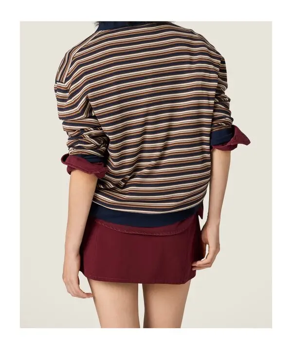 Miu Miu Striped Knitted Polo Shirt - F0627