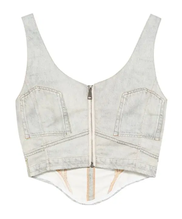 HAIKURE Zip Bustier Top - Blue