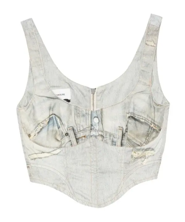 HAIKURE Zip Bustier Top