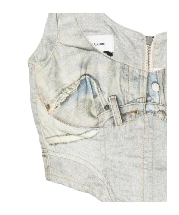 HAIKURE Zip Bustier Top