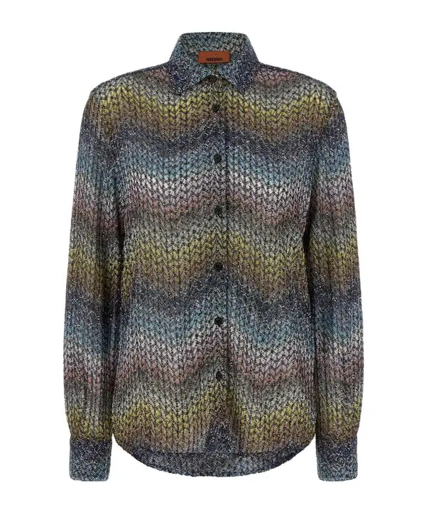 Missoni Lurex Sequin Patterned Shirt - Black
