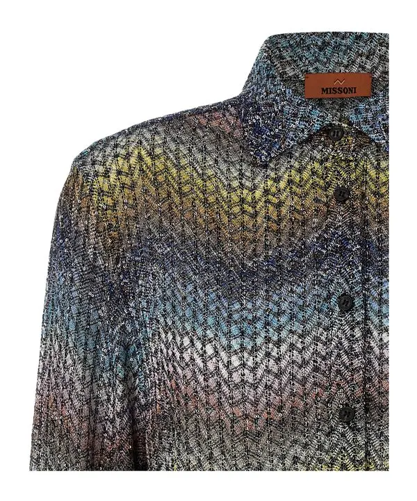 Missoni Lurex Sequin Patterned Shirt - Black