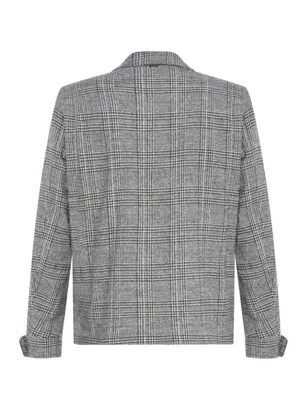 Herno Plaid Button Blazer - Gray