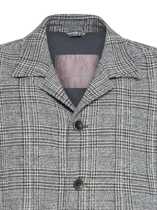 Herno Plaid Button Blazer - Gray