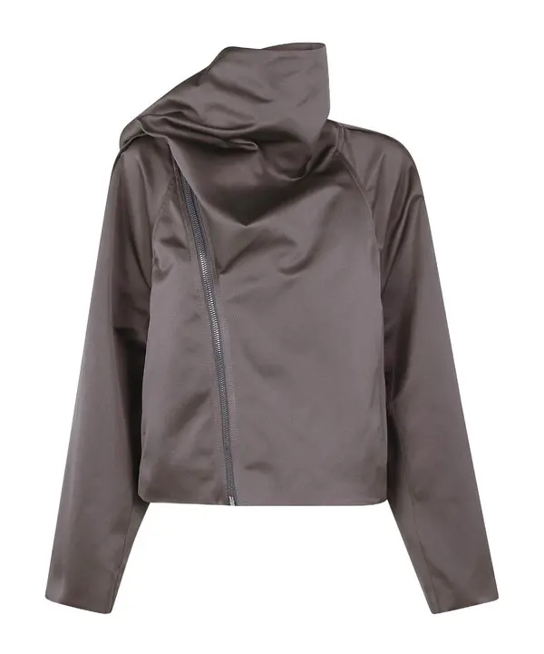 Rick Owens Cropped Scarf Flight Jacket - Black