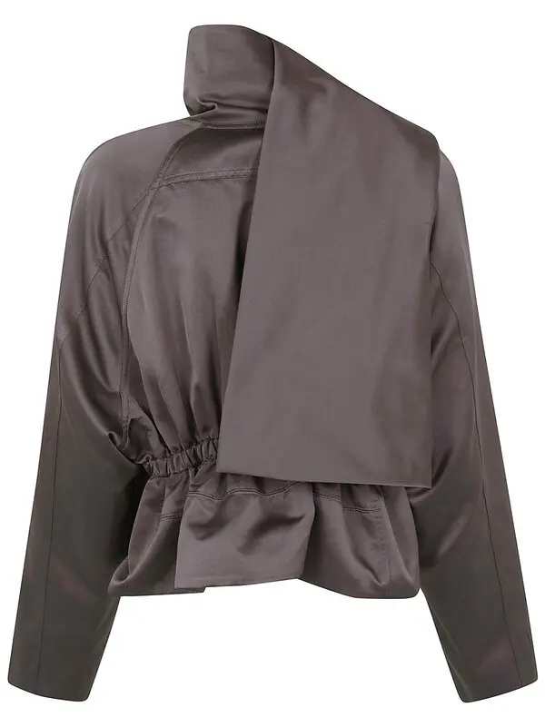 Rick Owens Cropped Scarf Flight Jacket - Black