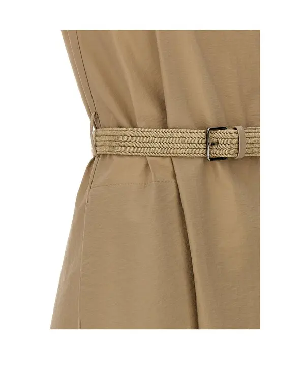 Brunello Cucinelli Beaded-trim V-neck Tunic Dress