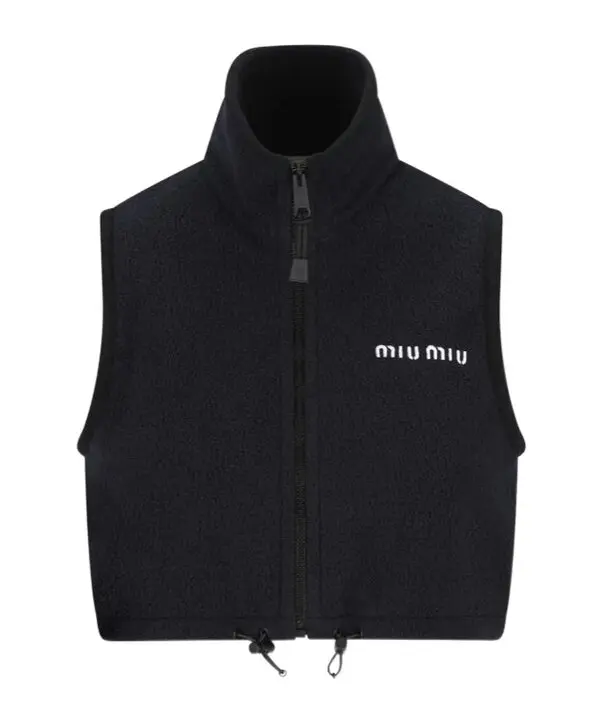 Miu Miu High-neck Zip Gilet - Blue