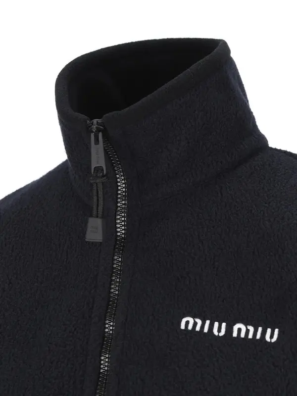 Miu Miu High-neck Zip Gilet - Blue