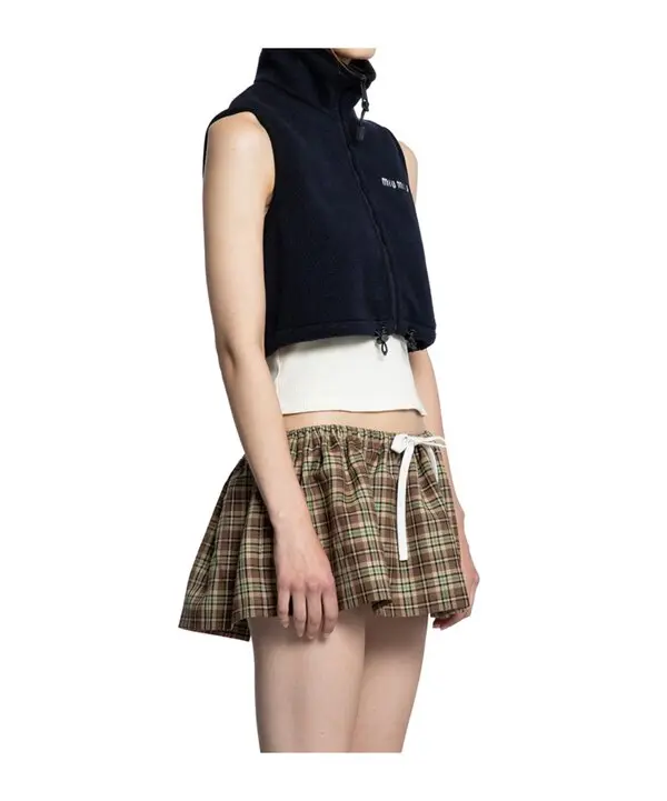 Miu Miu High-neck Zip Gilet - Blue