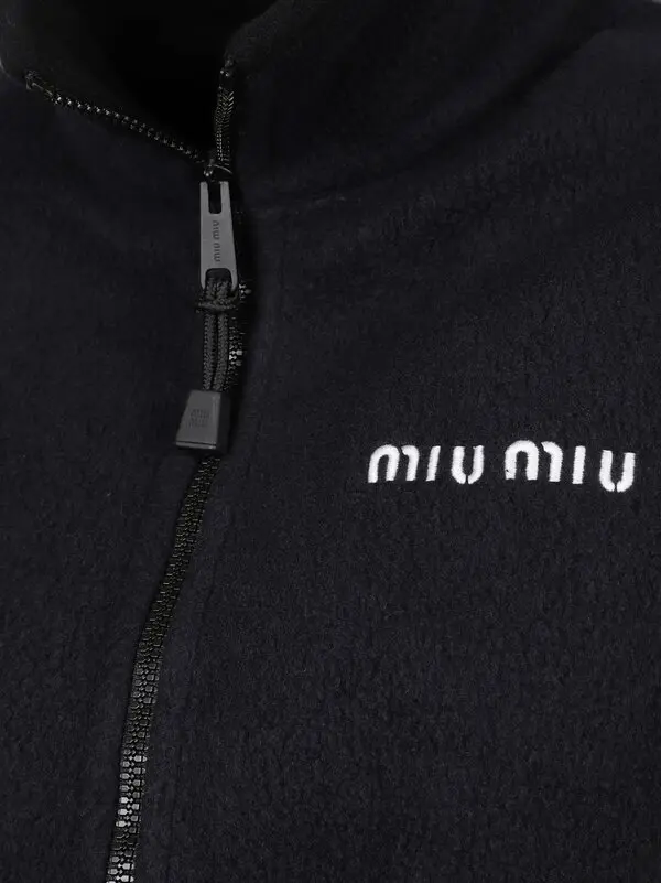 Miu Miu High-neck Zip Gilet - Blue