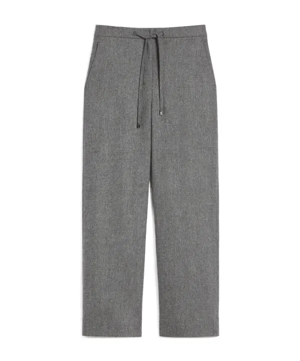 Max Mara Floria Drawstring Wide-leg Trousers - Medium Gray