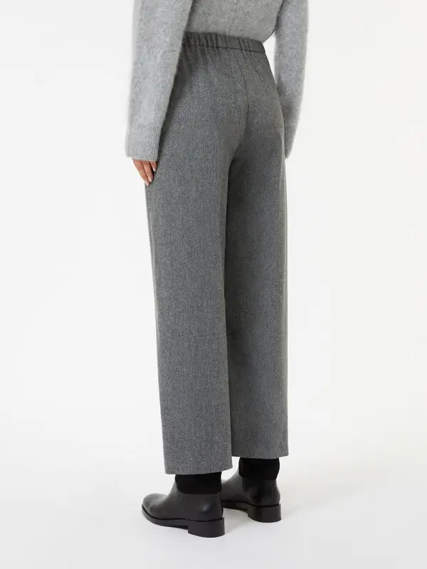 Max Mara Floria Drawstring Wide-leg Trousers - Medium Gray