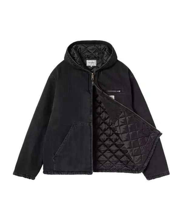 Carhartt Work In Progress Cleveland Hooded Denim Jacket - Black
