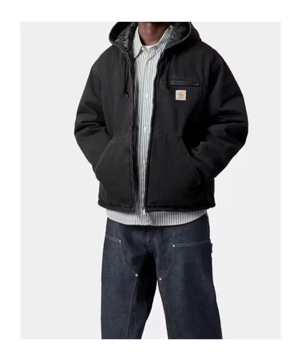 Carhartt Work In Progress Cleveland Hooded Denim Jacket - Black