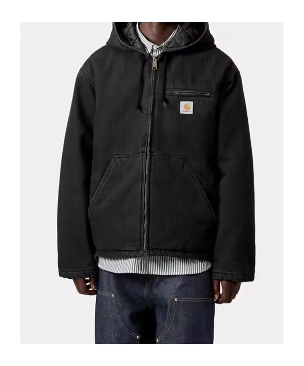 Carhartt Work In Progress Cleveland Hooded Denim Jacket - Black