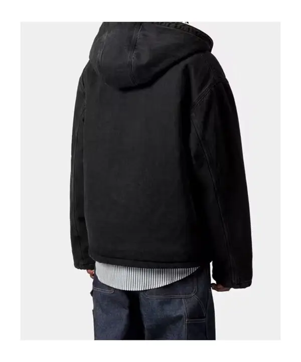 Carhartt Work In Progress Cleveland Hooded Denim Jacket - Black