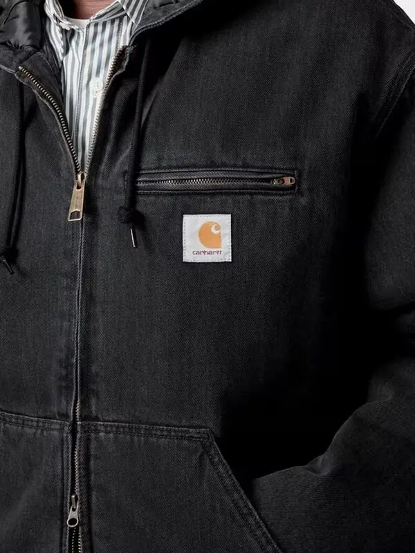 Carhartt Work In Progress Cleveland Hooded Denim Jacket - Black