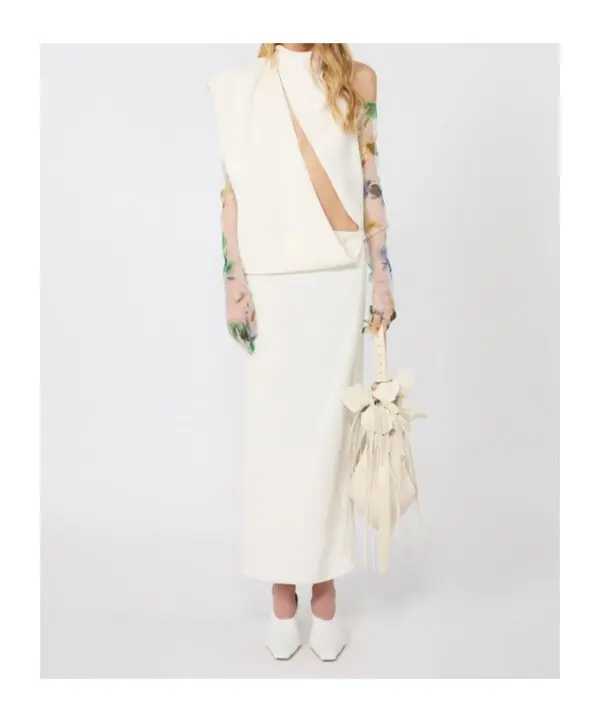 Sportmax Asymmetric Midi Dress - Off-white