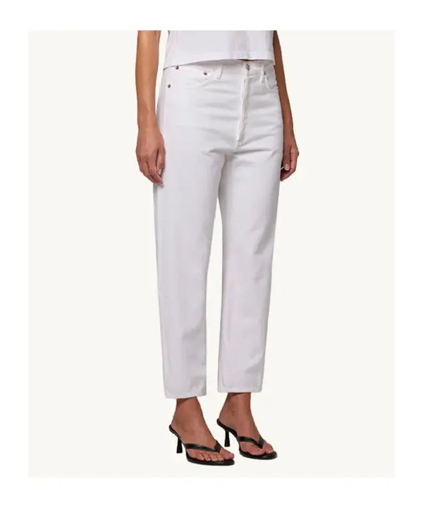 AGOLDE 90's Crop Cotton Denim Jeans - White