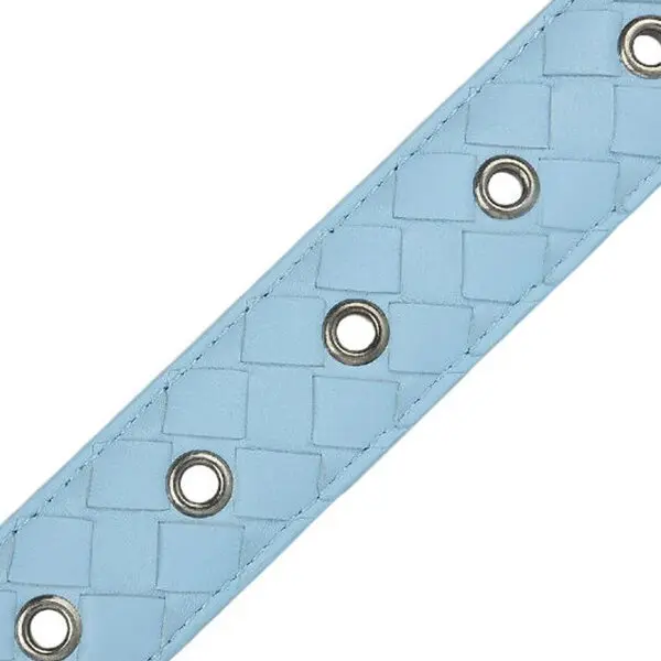 Bottega Veneta Woven Leather Belt With Metal Buckle