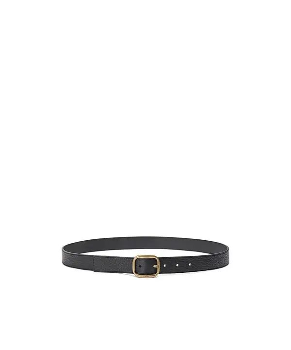 Loewe Rounded Soft Belt In Supple Grained Calfskin - Black/gold